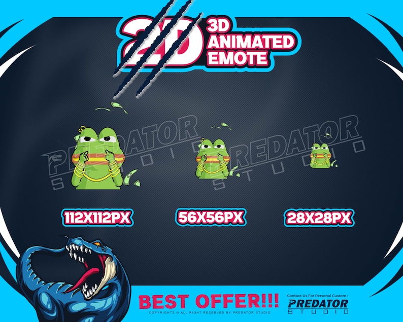 Pepe Rich 3D Animated Emote V3 Pepe Emote Animated Emotes - Etsy