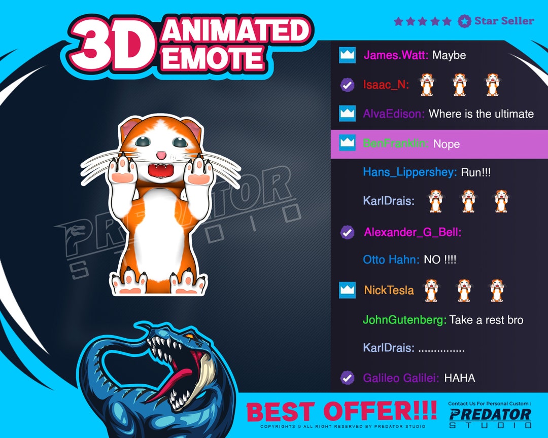 Cat Climb 3D Animated Emotes for Subscribers and Followers - Game Emote ...