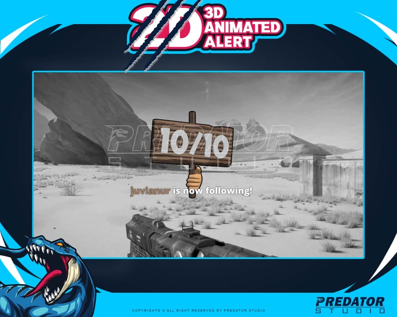 3D Animated Alert 10-10 Cute Twitch Alerts Twitch Alert - Etsy