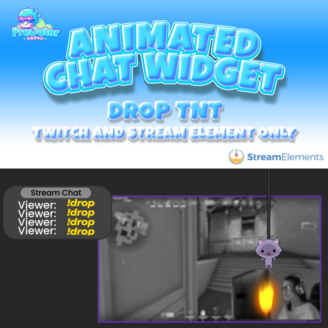 Twitch Animated Chat Widget: Drop TNT Stream Overlay (streamelements ...