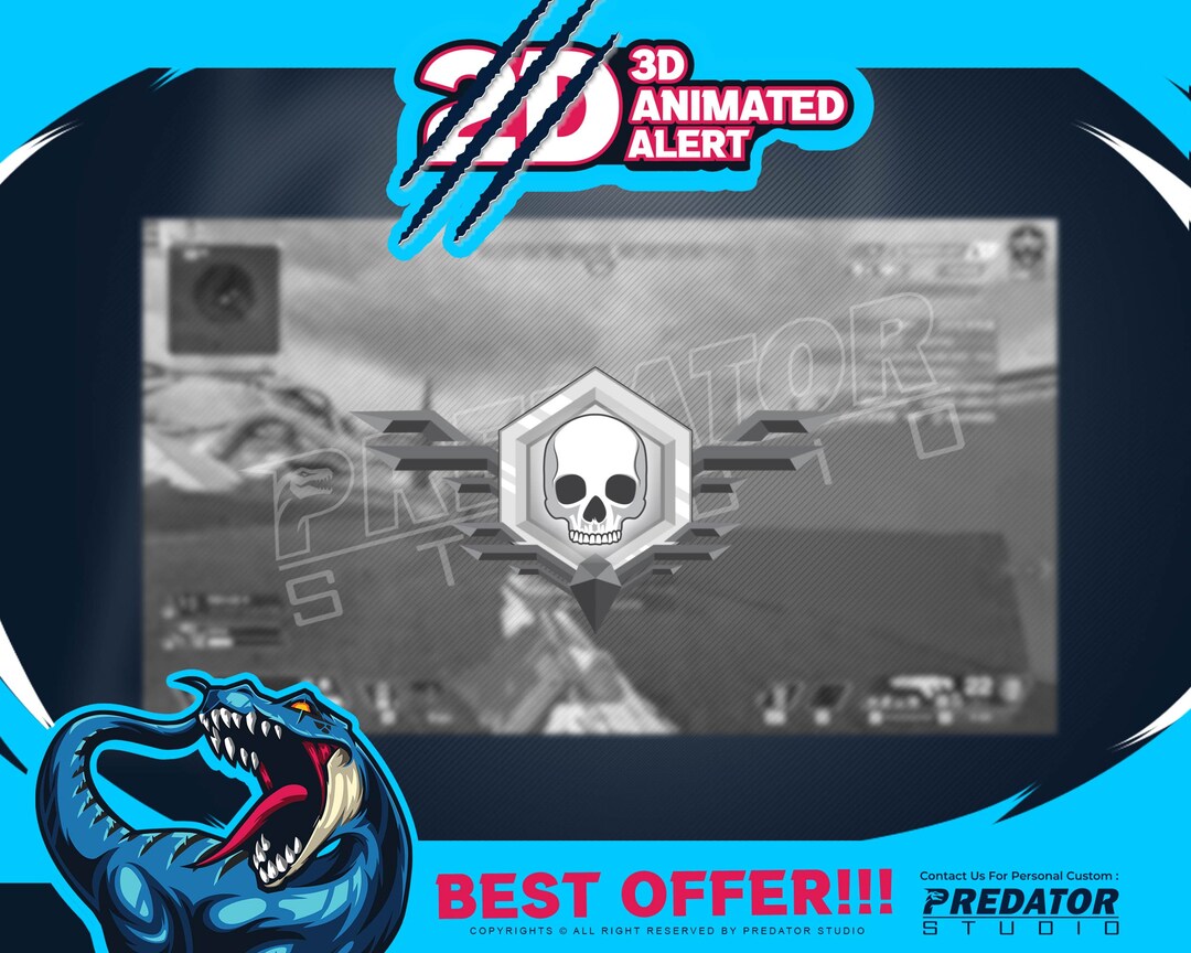 3D Animated Alert Skull Head, Alerts Twitch, Animated Alerts, Horror Alerts, Twitch Stream ...