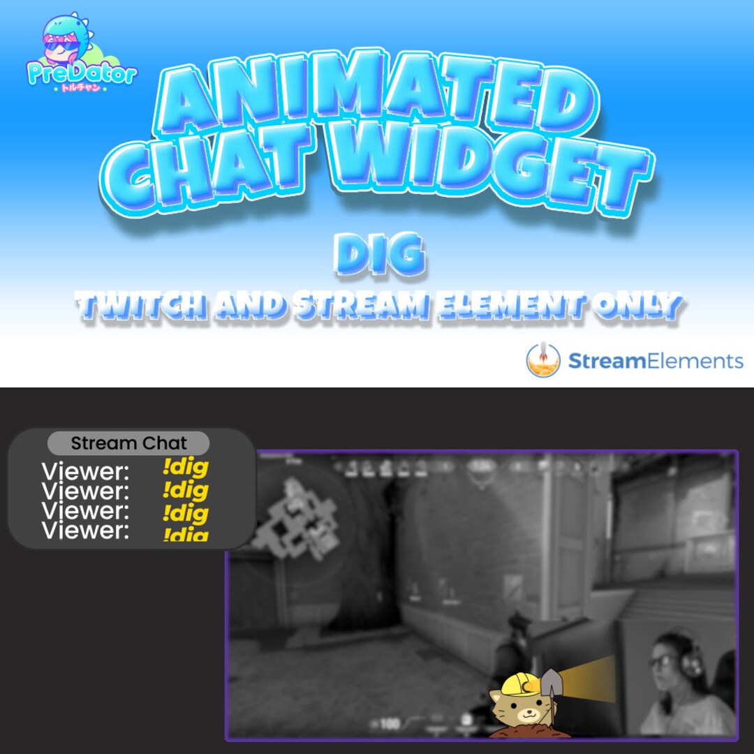 Animated Twitch Chat Widget: Streamelements Dig Design - Etsy
