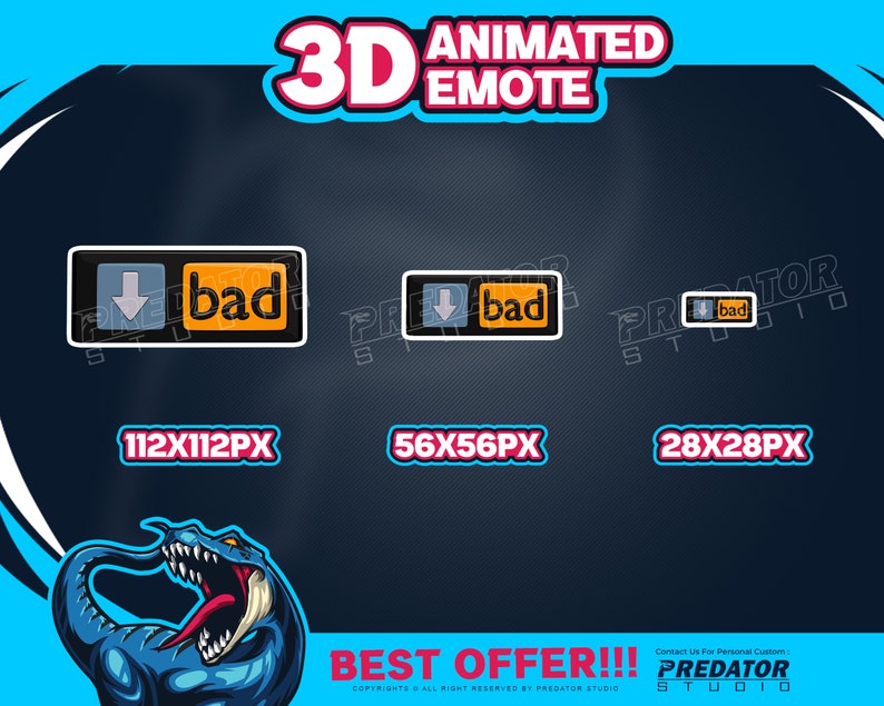 3D Animated Emote Twitch Emote Pack Twitch Emote Custom - Etsy