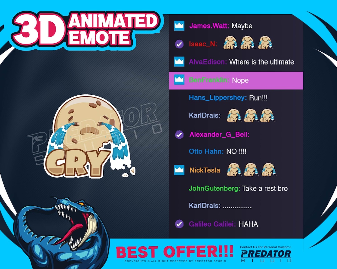 Sad Cookies 3D Animated Emote, Twitch Emote, Kick Emote, Food Emotes ...