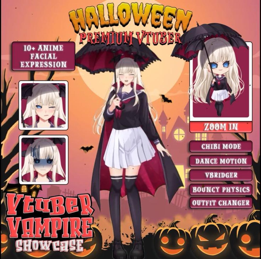 Premium Vtuber Model | Live2d Vtuber | Premade Vtuber | Halloween ...