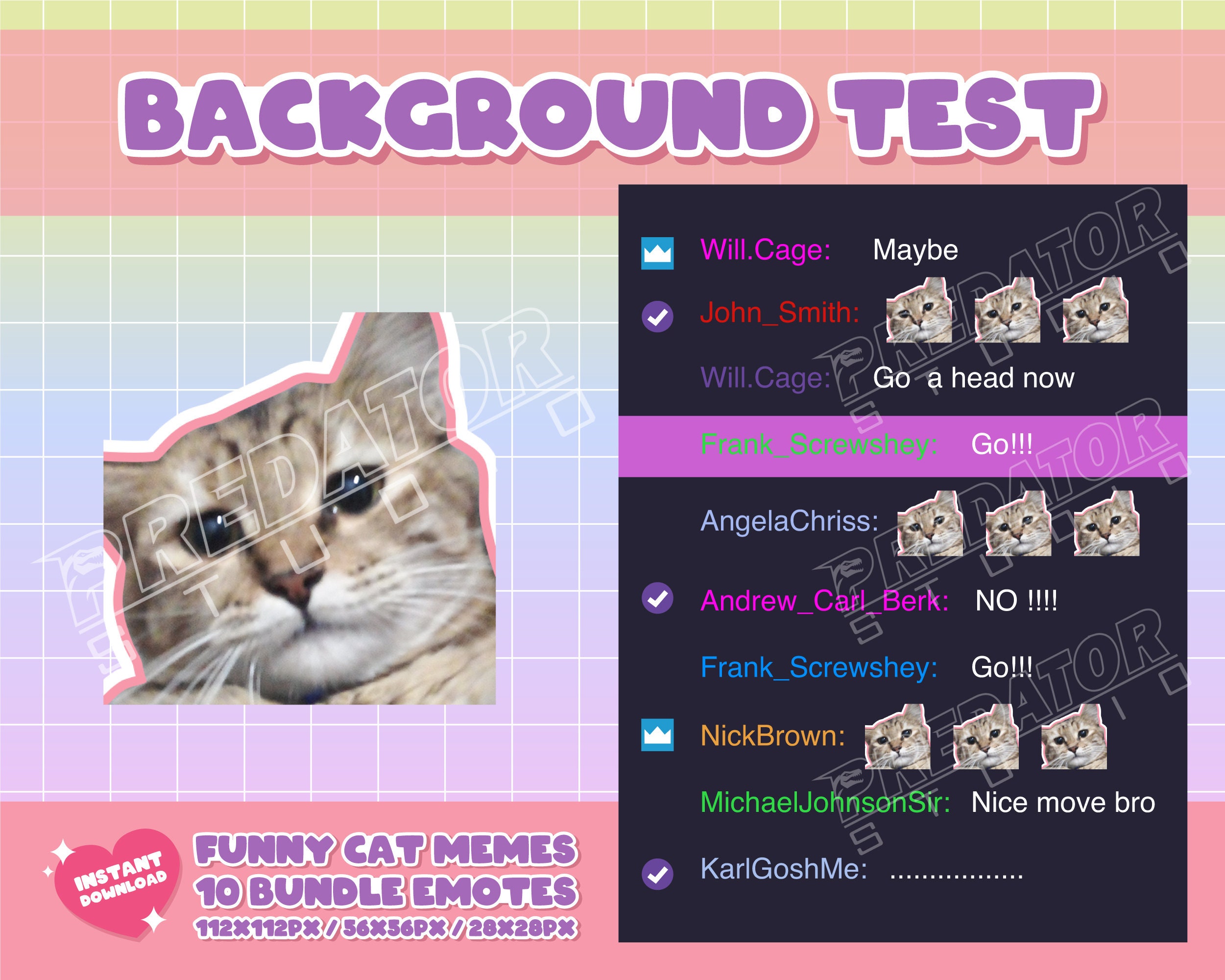 10 Cute Cat Memes Emote Pack 14 Emote Commission Twitch - Etsy Israel