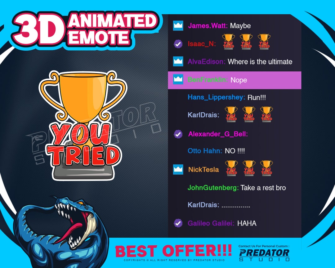 3D Animated Emote, Discord Emotes, Stream Emote Twitch, Kick Emote ...