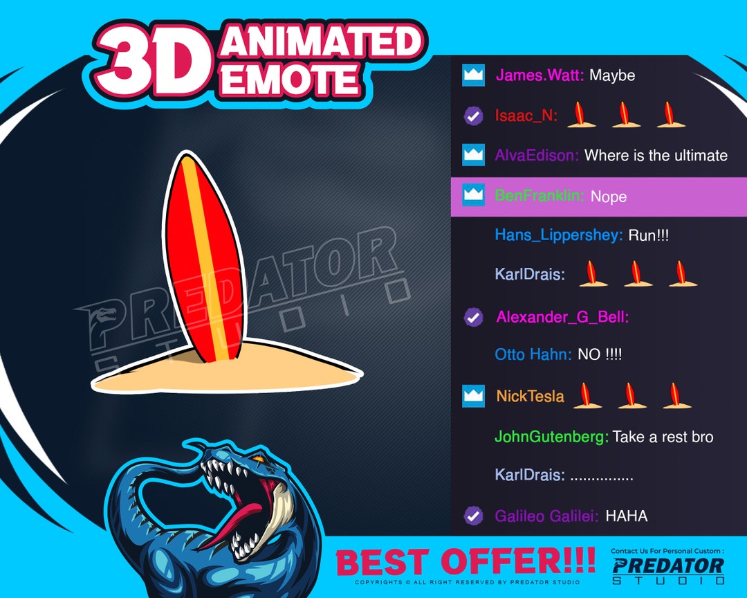 3D Animated Emote, Emote Commission, Gaming Emote, Kick Emote, Cool ...