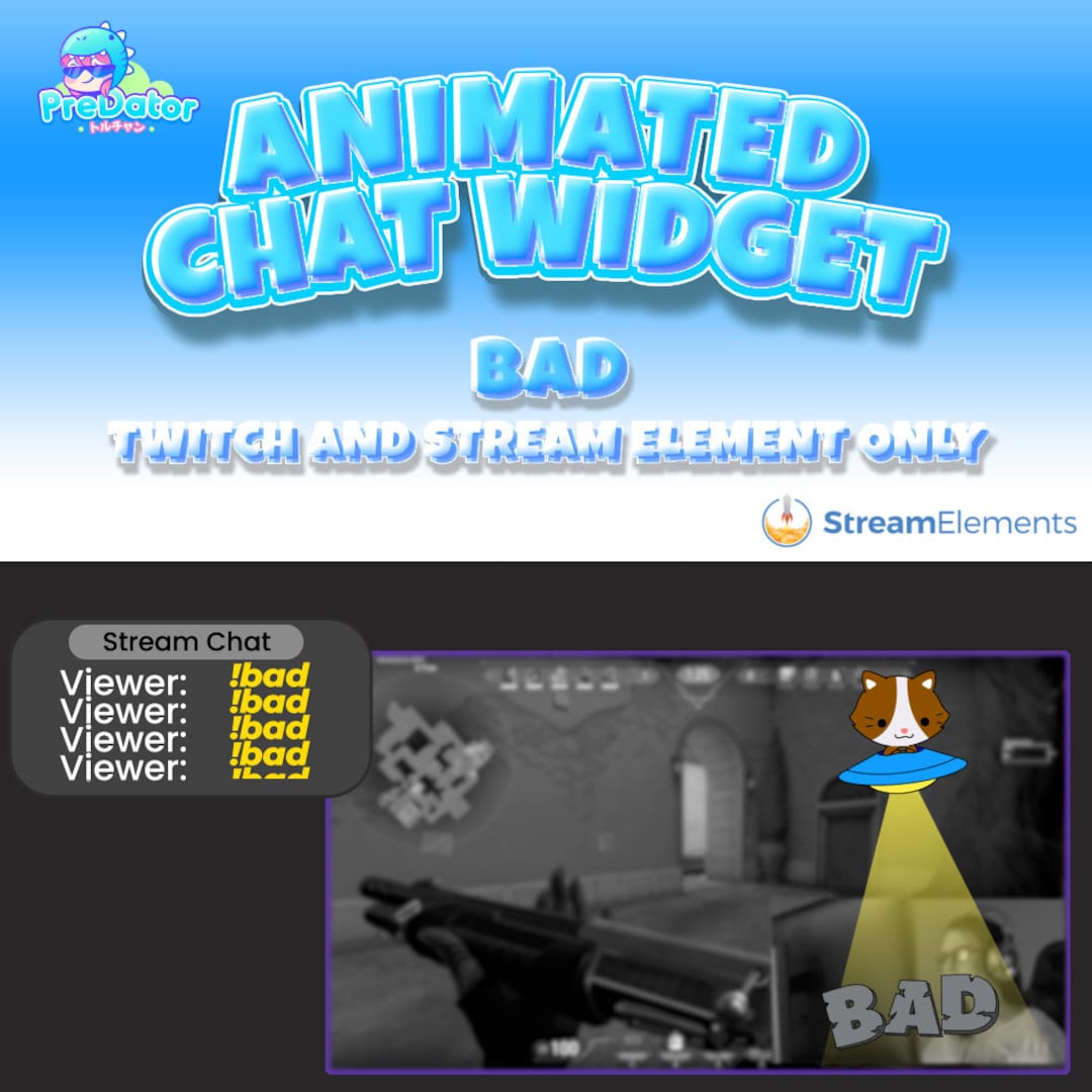 Twitch Animated Chat Widget: Streamelements Integration - Etsy