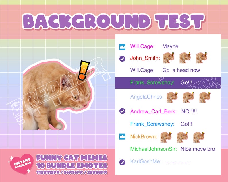 10 Cute Cat Memes Emote Pack 10 Cat Emotes Sad Emote Kitty - Etsy