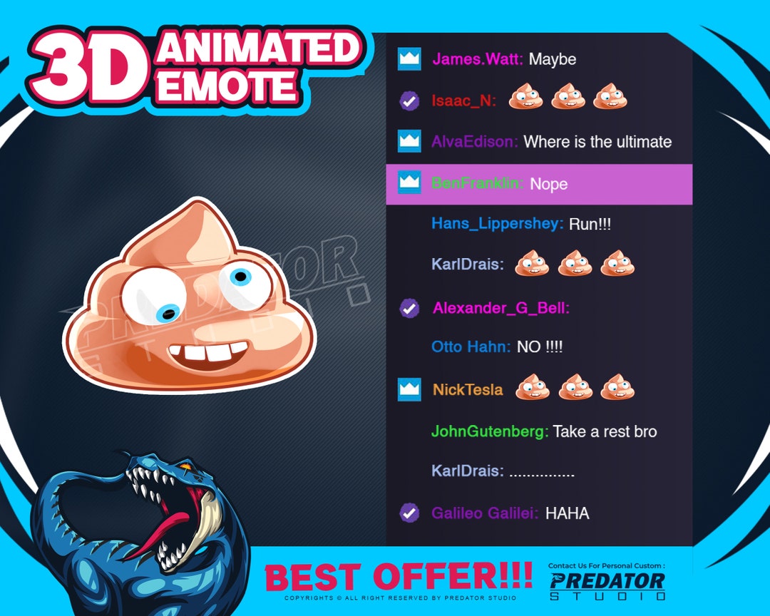 Poop Stupid 3D Animated Emote, Animated Emotes, Emotes Commission ...