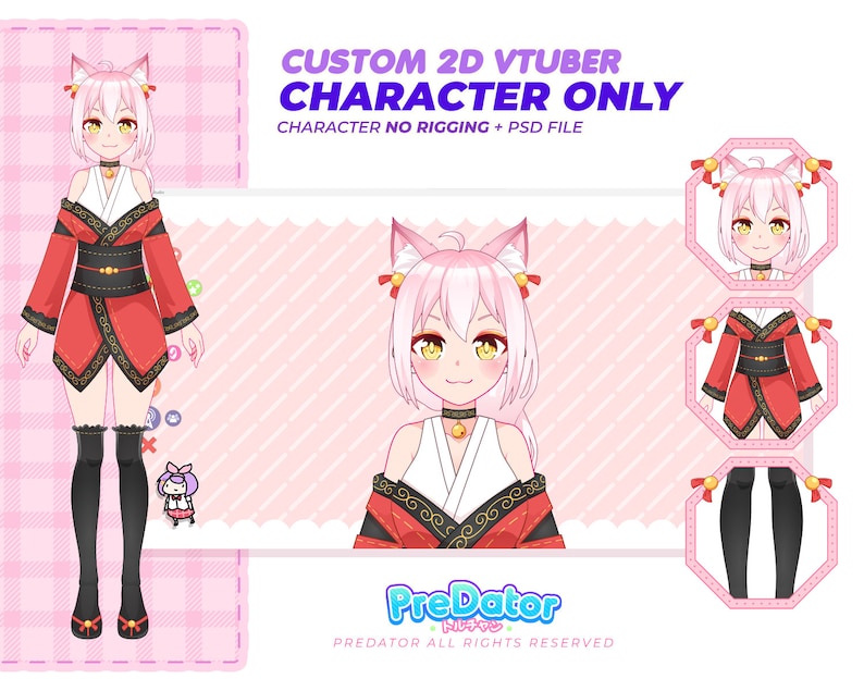 Custom Live2d Vtuber Model: Unique Character Design (PSD File) - Etsy