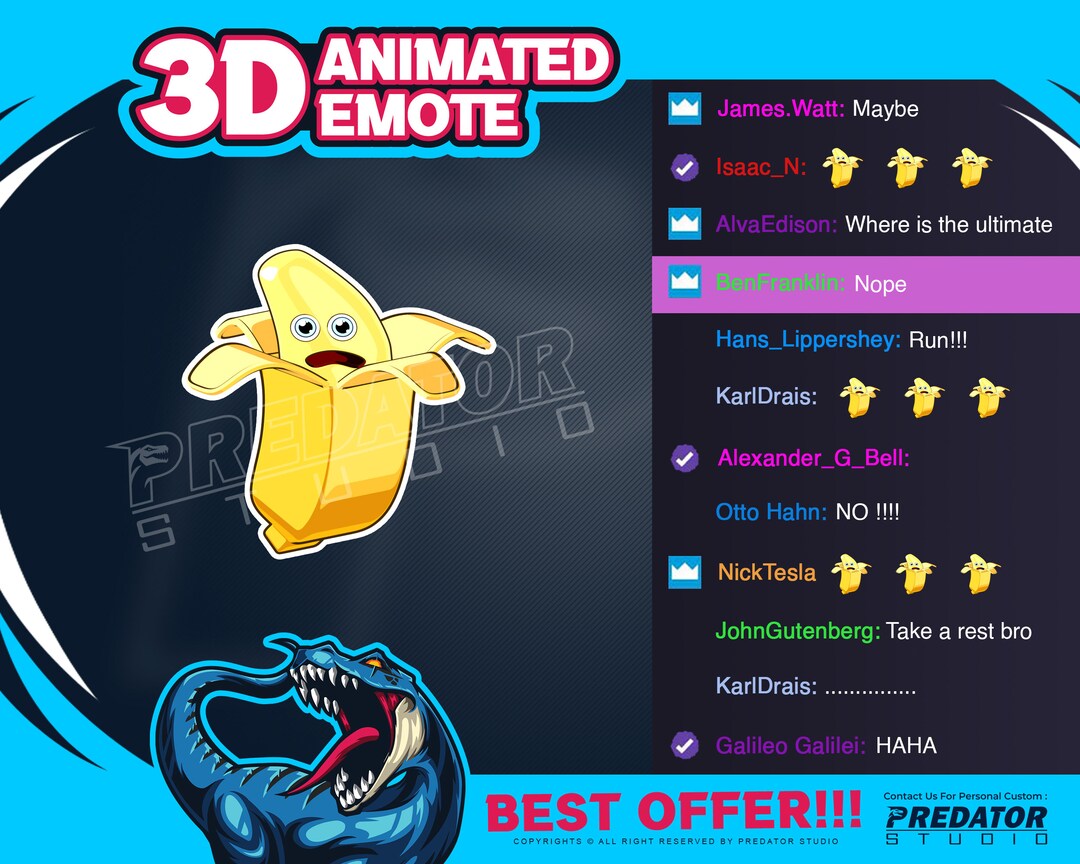 3D Animated Emote, Discord Emotes, Stream Emote Twitch, Twitch Bit ...