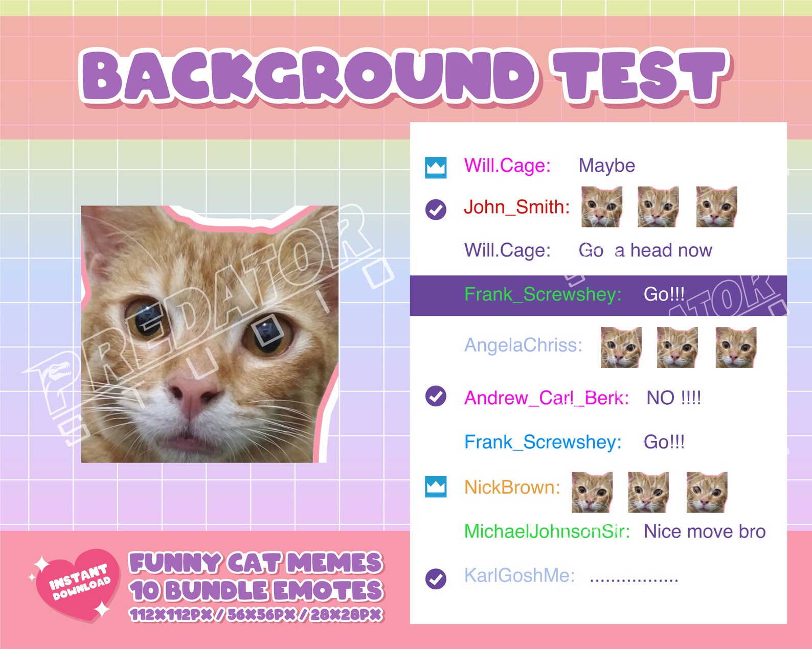 10 Cute Cat Memes Emote Pack 12, Emotes Twitch, Emote Commission, Cat ...