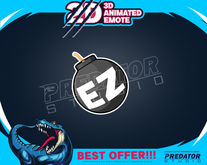 EZ Bomb 3D Animated Emote Bomb Emote Discord Emote Bit - Etsy