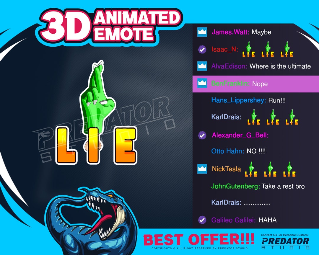 3D Animated Lie Emote: Twitch/discord Streamer Emote (GIF/PNG) - Etsy