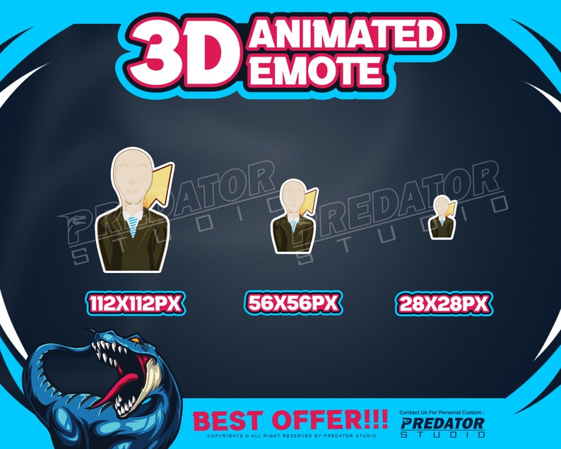 Stonks 3D Animated Emote Animated Emotes Emotes Commission - Etsy Ireland