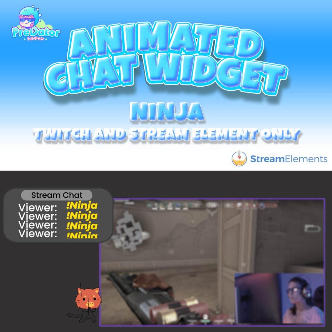 Animated Ninja Twitch Chat Widget for Streamelements - Etsy