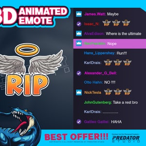RIP Wing 3D Animated Emote, Text Emote, Discord Emote, Kick Emote ...