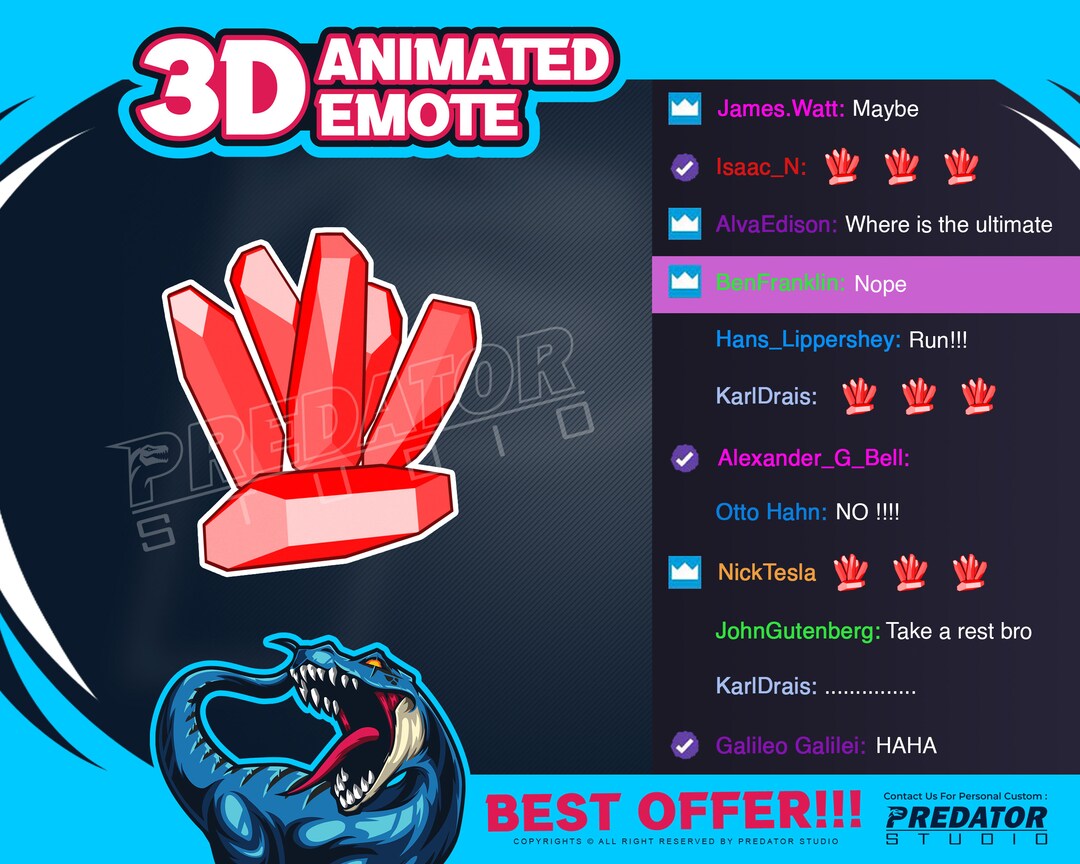 3D Animated Crystal Emote: Twitch/kick Stream Emotes (GIF/PNG) - Etsy