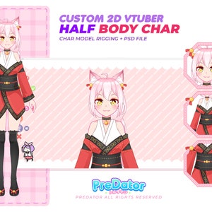 Custom Anime Vtuber Live2d | Half-body Model With Rigging | Vtuber ...