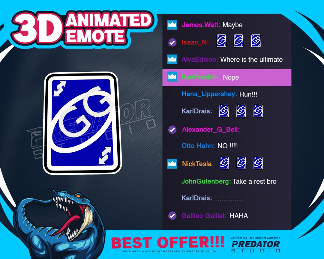 GG Card 3D Animated Emote, Streamer Emote, Twitch Emotes, GG Emote ...