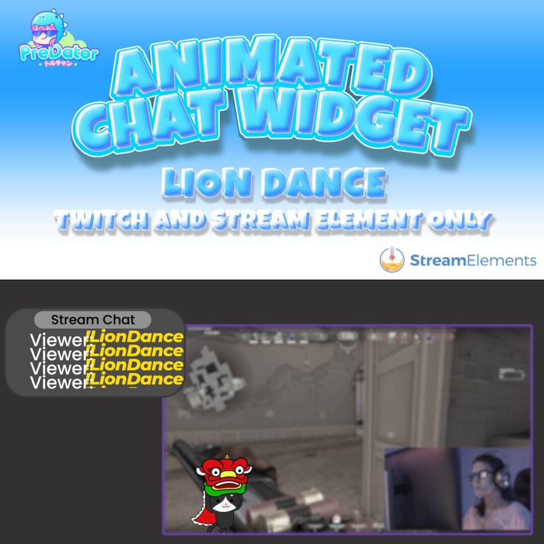Chinese Lion Dance Animated Chat Widget for Twitch (streamelements) - Etsy