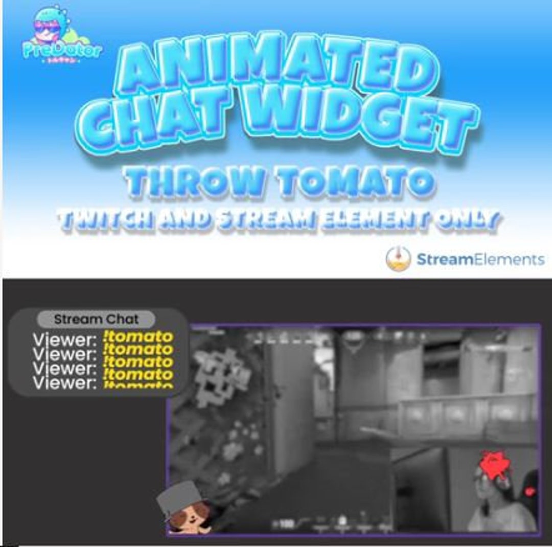 Twitch Animated Chat Widget: Throw Tomato - Streamelements - Etsy