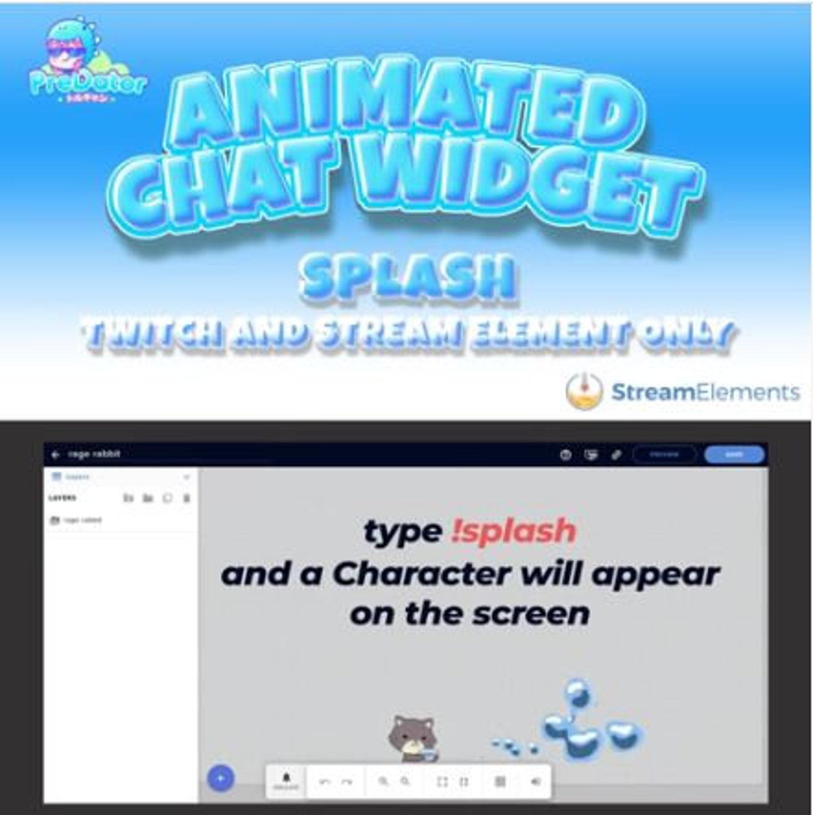 Animated Splash Twitch Chat Widget: Streamelements (GIF) - Etsy