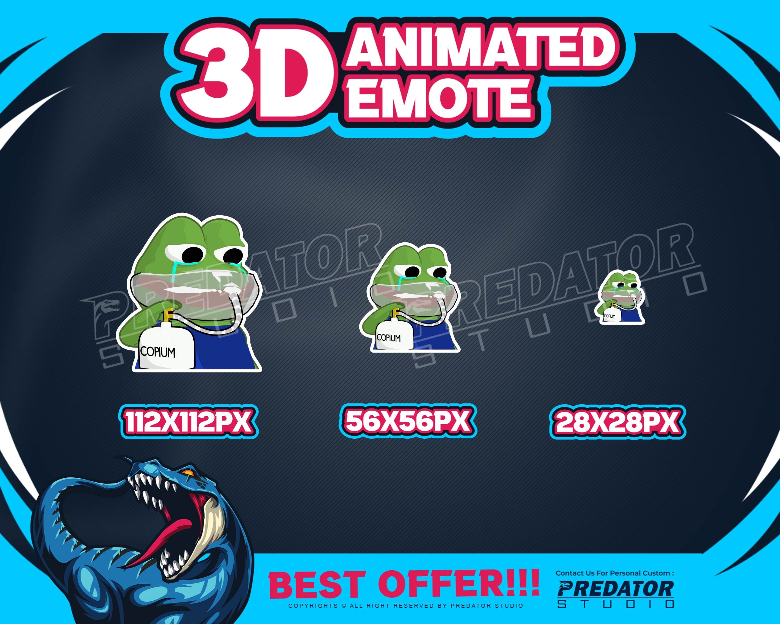 Copium 3D Emote Animado Emotes Animados Comisión de Emotes - Etsy México