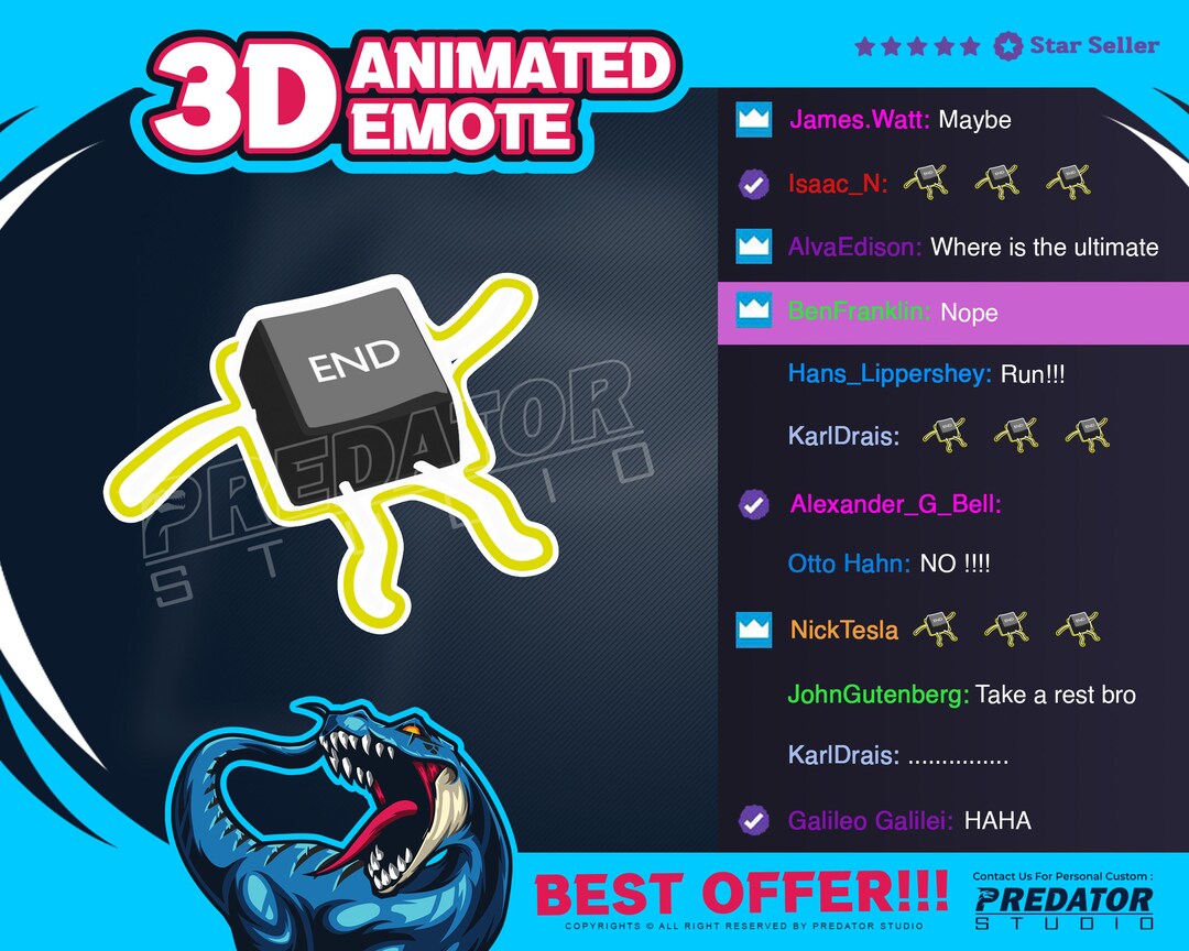 3D Animated Emote, Twitch Emote, Emote Commission, Kick Emote, Stream ...