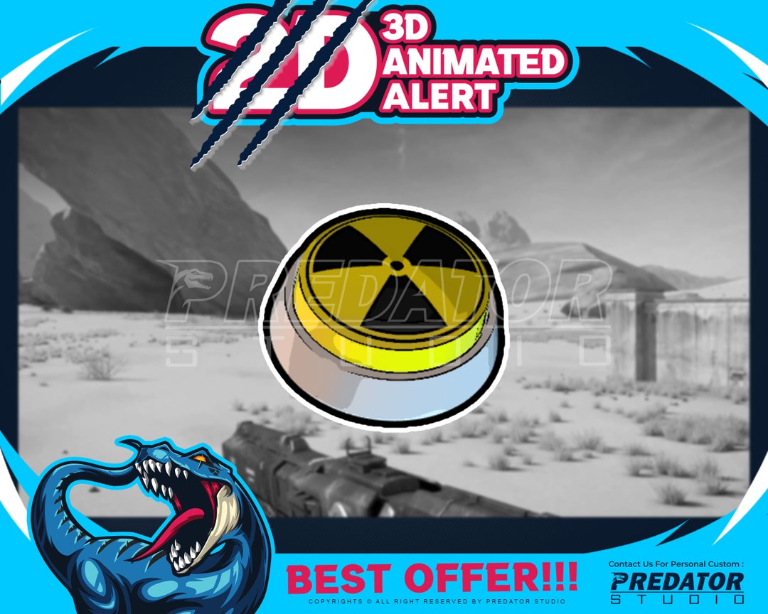 3D Animated Alert Button Radiation, Twitch Alert, Streaming Alert ...