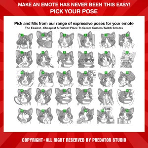 Custom Animal Emotes for Twitch Streams - 10 Emotes in 3 Days - Etsy