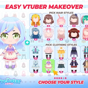 Ready-to-use Chibi Vtuber Live2d Template: Customizable Style - Etsy