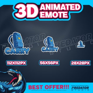 Bag Carry 3D Animated Emote, Text Emotes, Emote, Kick Emote, Emote ...