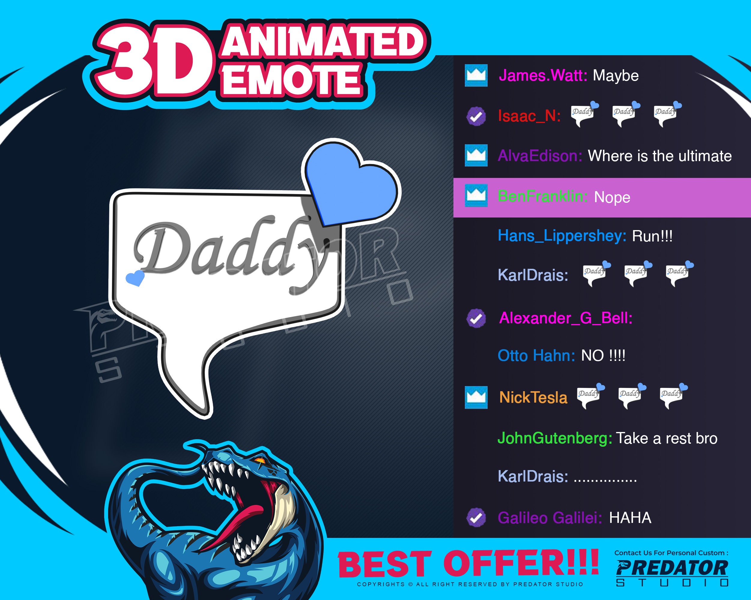 3D Animated Emote: Streamer Design (GIF & PNG) - Etsy
