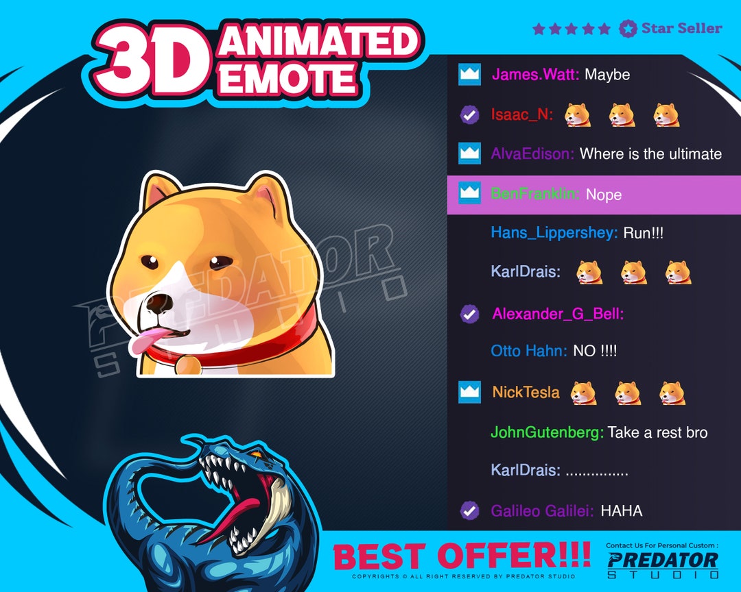 Animated Shiba Tongue Out Emote: 3D Streamer/vtuber Emotes - Etsy