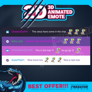 Balloon Party 3D Animated Emote, Emote Commission, Twitch Emote Pack ...