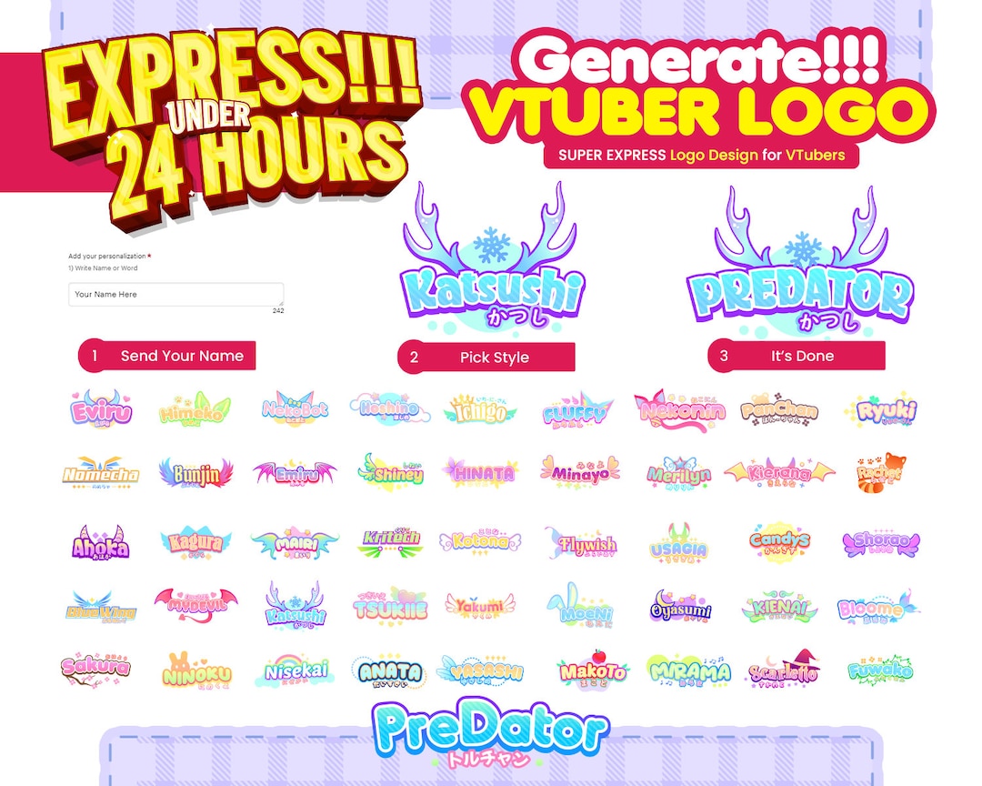 Designing Logo Templates for Vtubers and Streamers Vtuber - Etsy