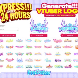 Designing Logo Templates for Vtubers and Streamers Vtuber - Etsy