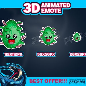 3D Animated Emote, Twitch Emote, Discord Emotes, Game Emote, Twitch Sub ...