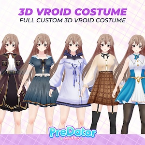 Custom Cute 3D Vroid Clothing Design for Vtuber Streamers, Vroid ...