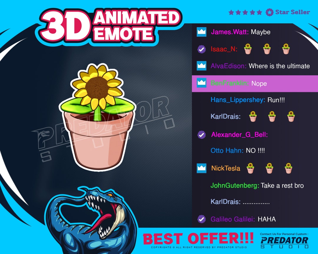 3D Animated Emote, Stream Emotes, Twitch Emote, Emote Commission ...