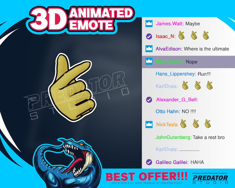 3D Animated Emote Twitch Chat Emotes Twitch Emote Twitch - Etsy