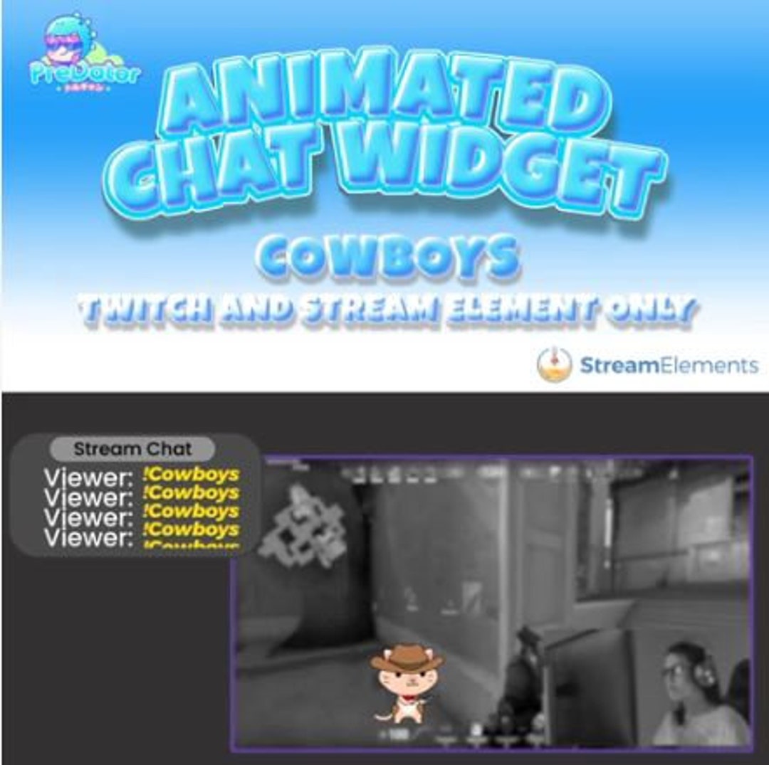Animated Cowboys Twitch Chat Widget - Streamelements - Etsy
