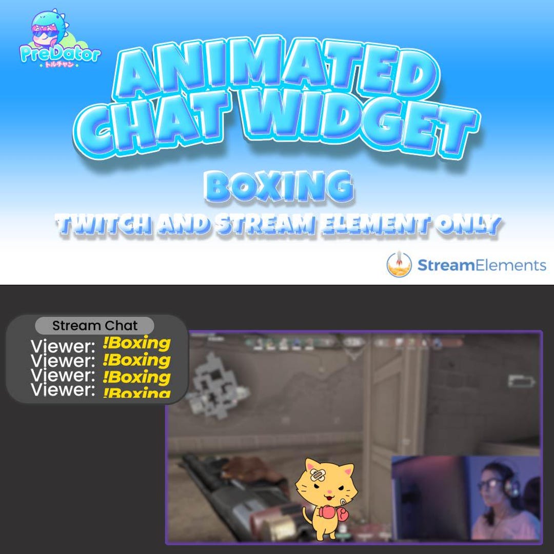 Boxing Animated Chat Widget: Streamelements Twitch Overlay (GIF) - Etsy