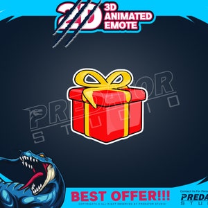 Gift 3D Animated Emote, Kick Emote, Gift Emotes, Emotes Commission ...