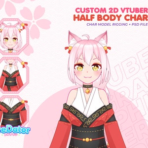 Custom Anime Vtuber Live2d Half-body Model With Rigging - Etsy