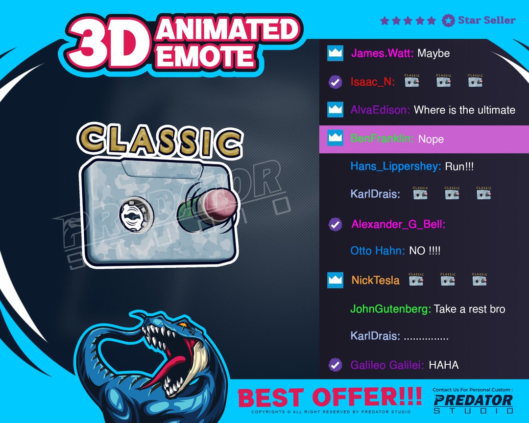 3D Animated Emote, Twitch Chat Emotes, Kick Emote - Classic 3D Animated ...