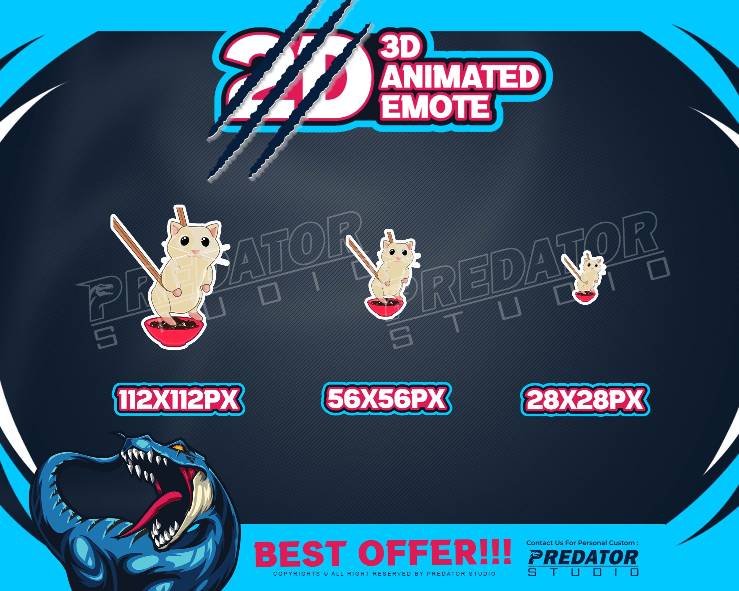Cute Hamster 3D Animated Emote, Emote, Kick Emote, Hamster Emotes ...